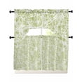 Spring Lime Green Cobweb Kitchen Curtains Sets 24 Inch Length with ...