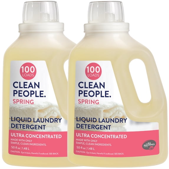 Clean People Liquid Laundry Detergent, Safer Ingredients, Spring Scent ...