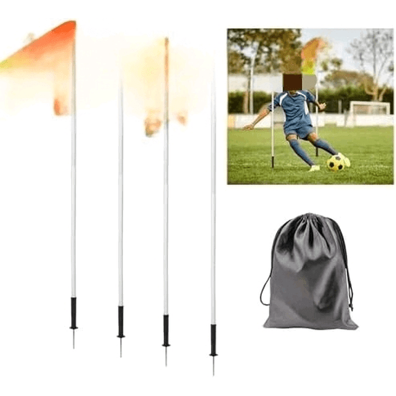 Spring Loaded 5FT Corner Flags for Soccer Field Set with Storage Bag ...