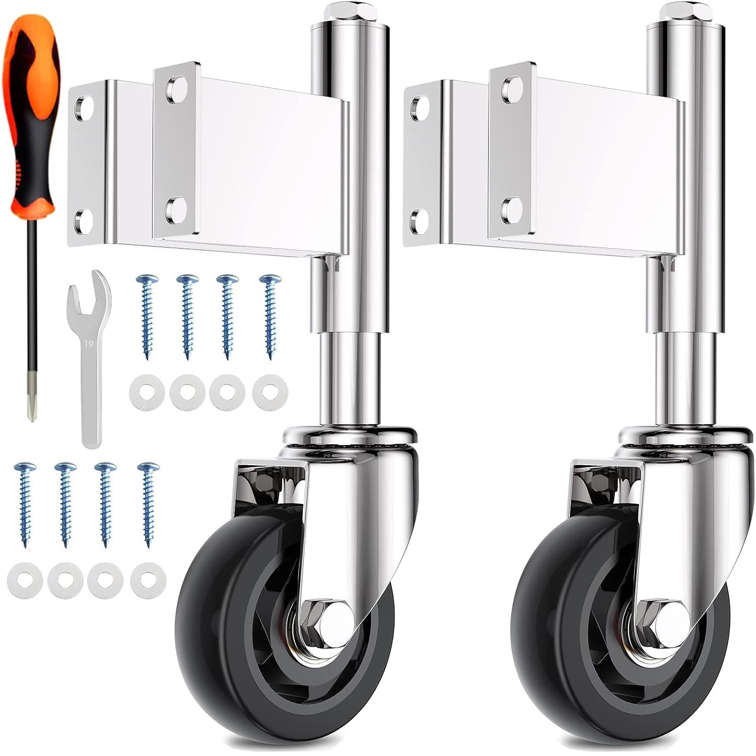 Spring Loaded Gate Casters 3” Heavy Duty Gate Caster Wheels with ...