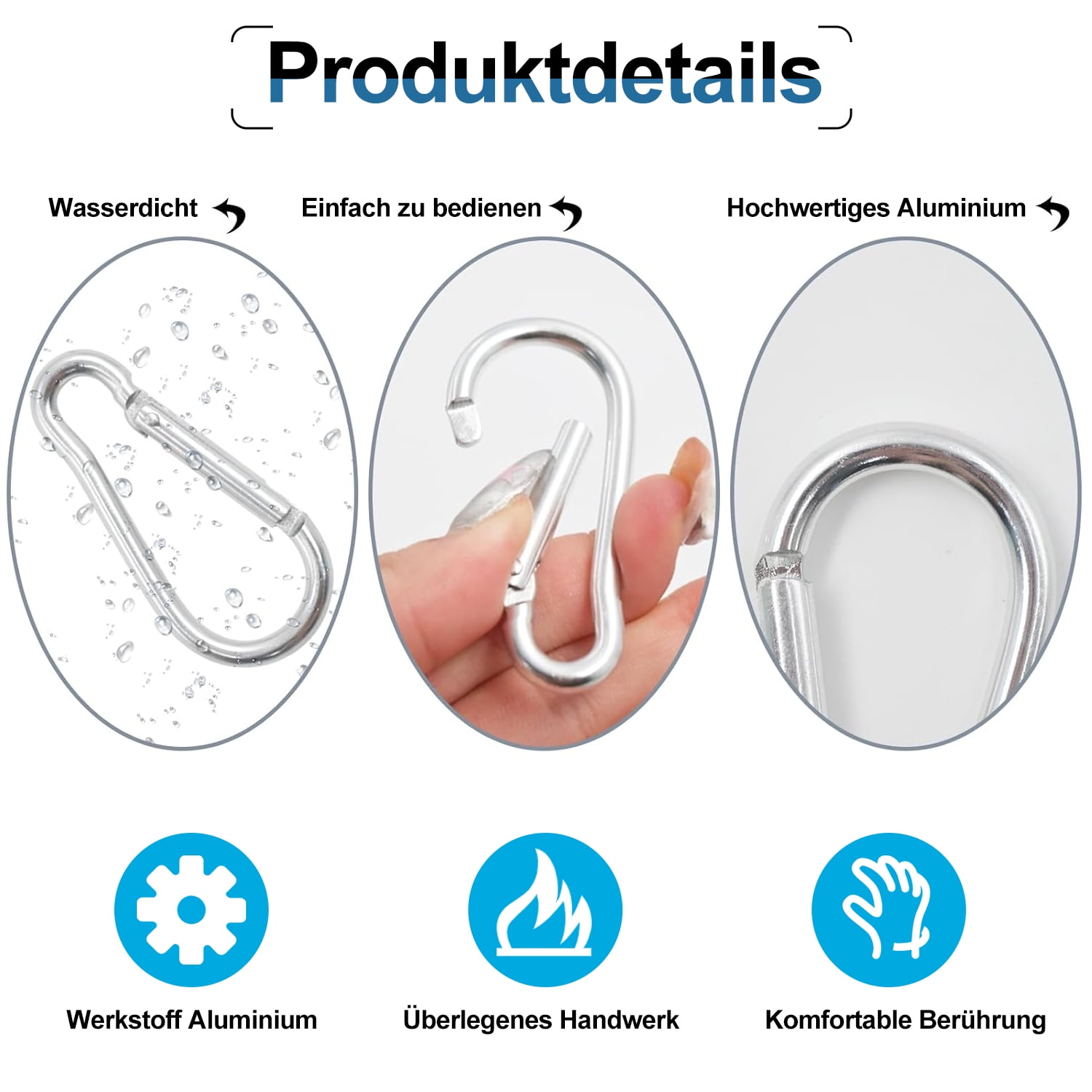 Spring-Loaded Gate Design Carabiner Clips, Quick Links Anti-Rust ...