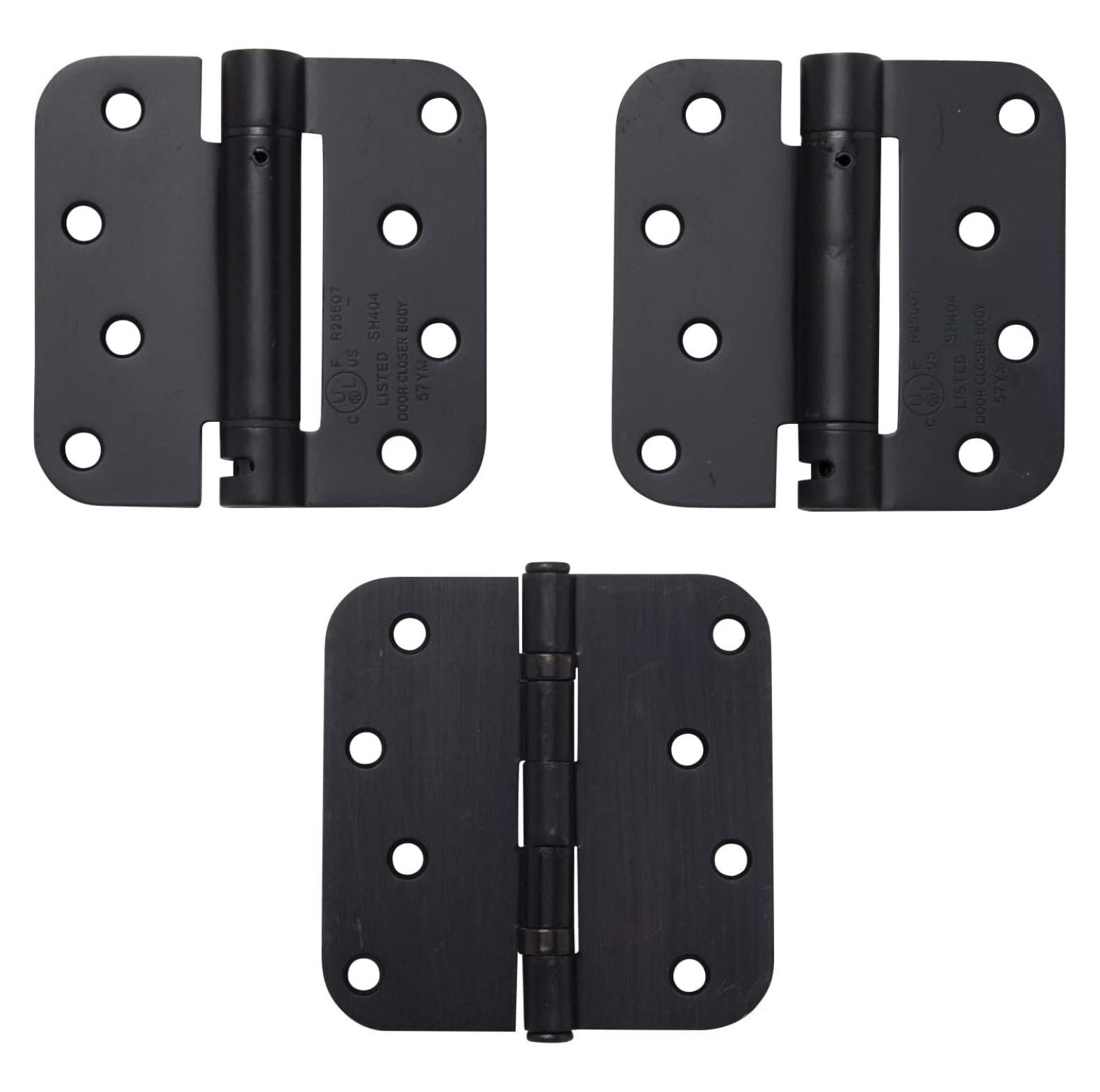 Spring Loaded Hinges and Bearing Combo for Doors - 4 Inch with 5/8 Inch ...
