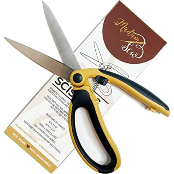 Spring Loaded Scissors | Premium 9.5" Fabric Shears with Precision ...
