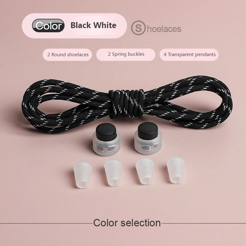 Spring Lock Shoelaces Without ties Elastic laces Sneakers Kids Adult ...