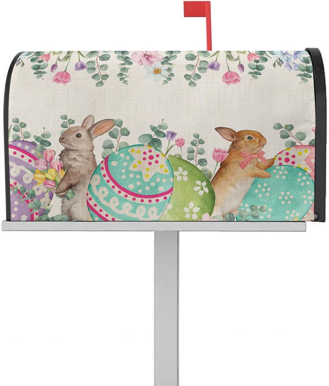 Spring Mailbox Cover Magnetic Mailbox Wraps, Easter Spring Plant ...