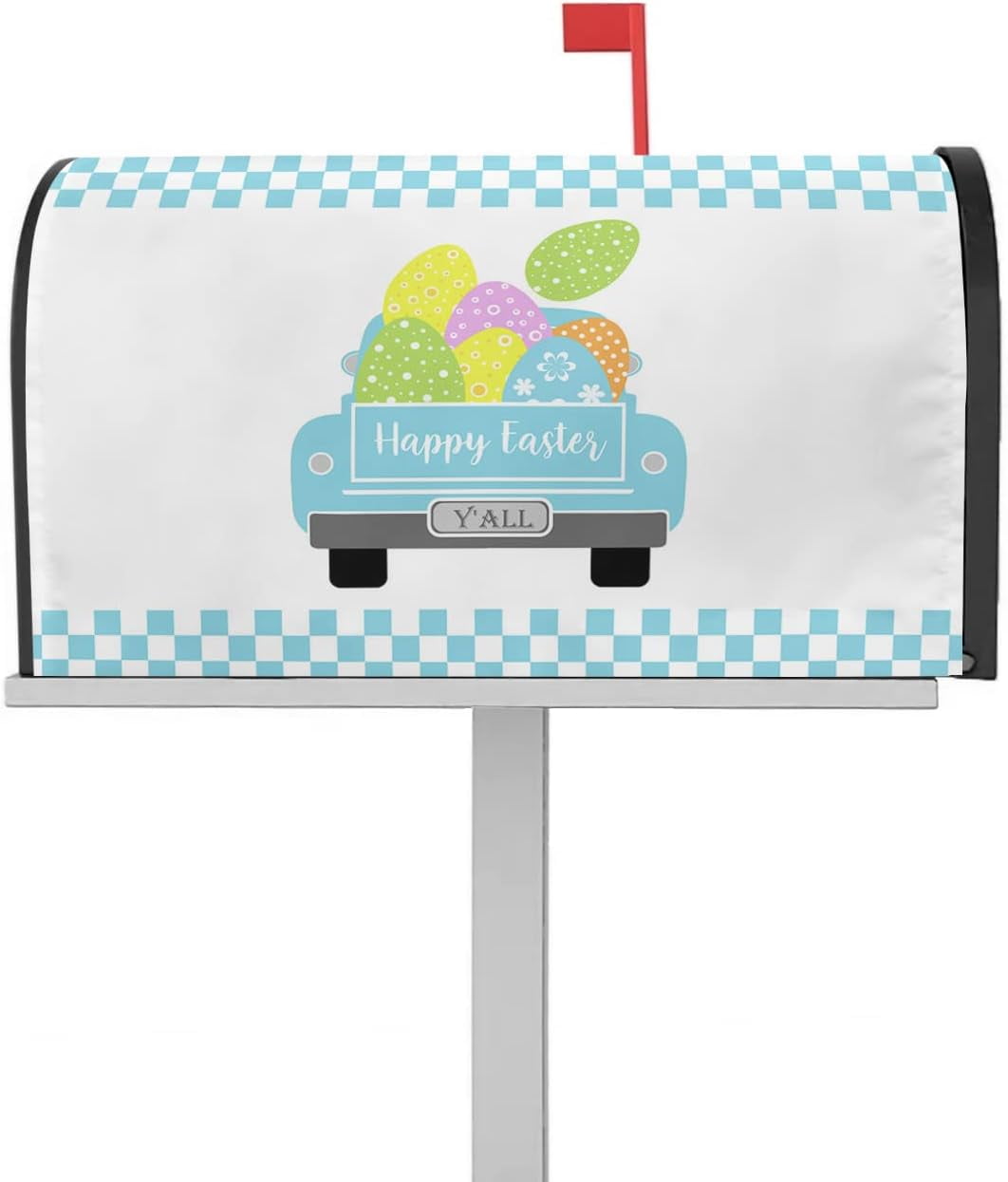 Spring Mailbox Cover Magnetic Mailbox Wraps, Happy Easter Egg Blue ...