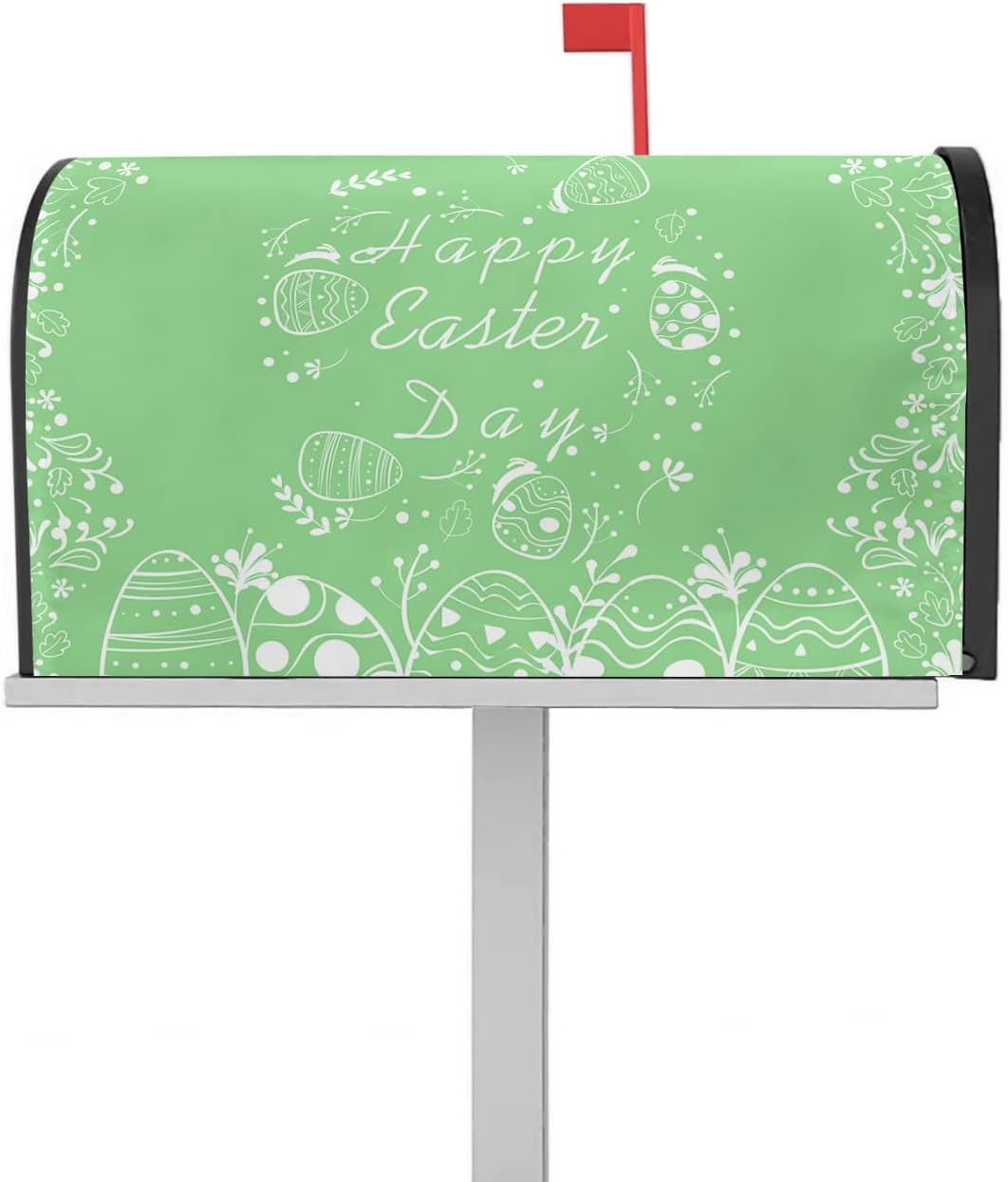 Spring Mailbox Cover Magnetic Mailbox Wraps, Happy Easter Green Hand ...