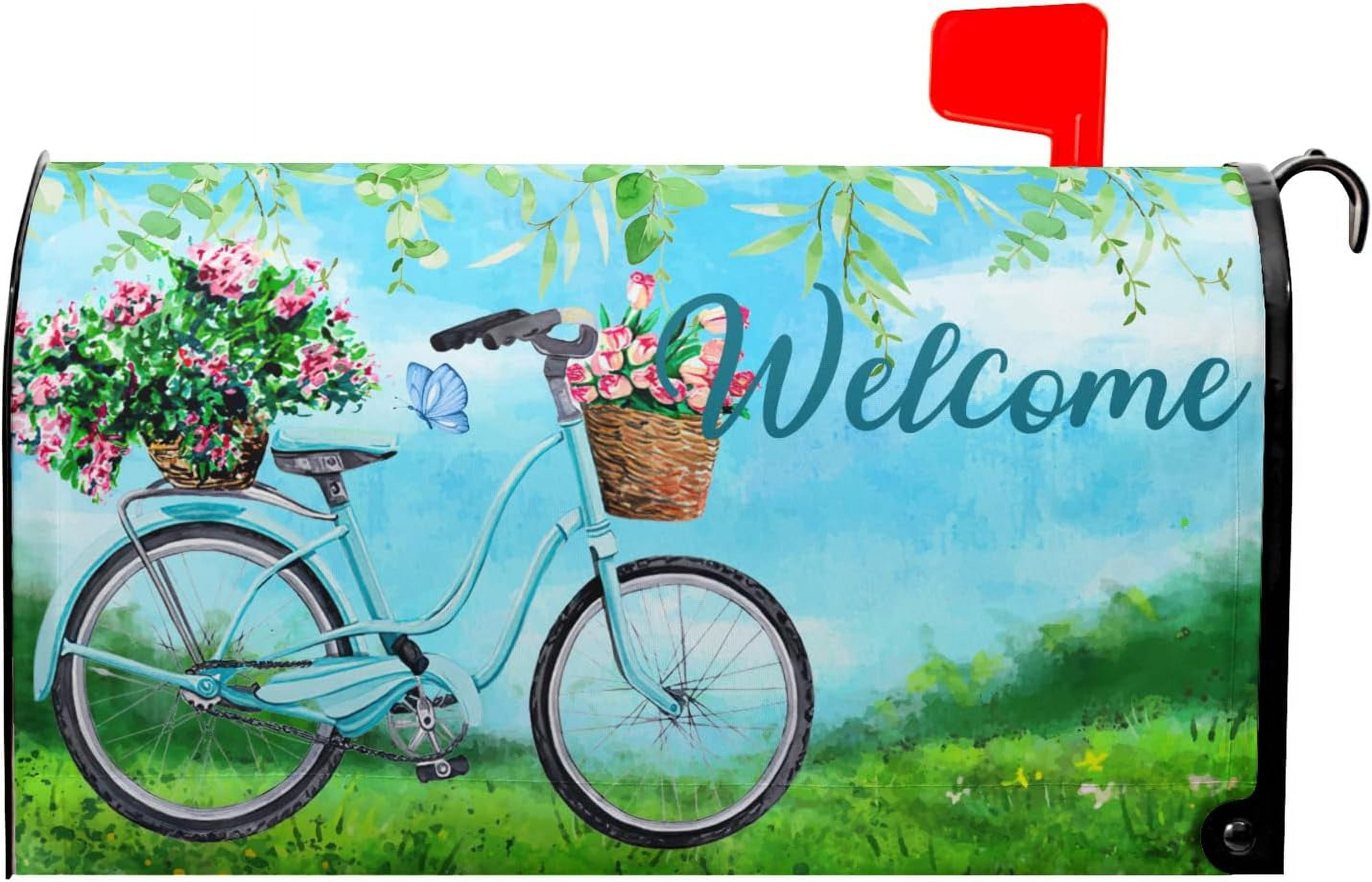 Spring Mailbox Covers Magnetic Colorful Flowers Leaf Mailbox Cover ...