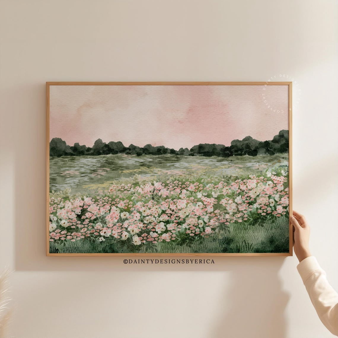 Spring Meadow Cottagecore Floral Art, Unframed Canvas Size 16x24 ...