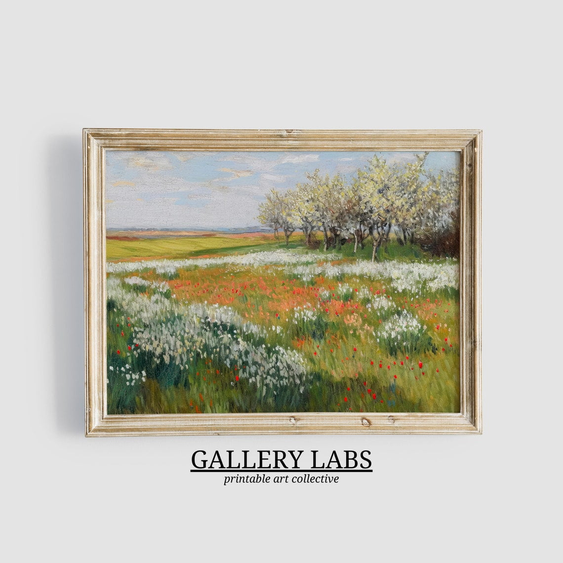Spring Meadow Painting Countryside Wall Art Able Spring Decor Country ...