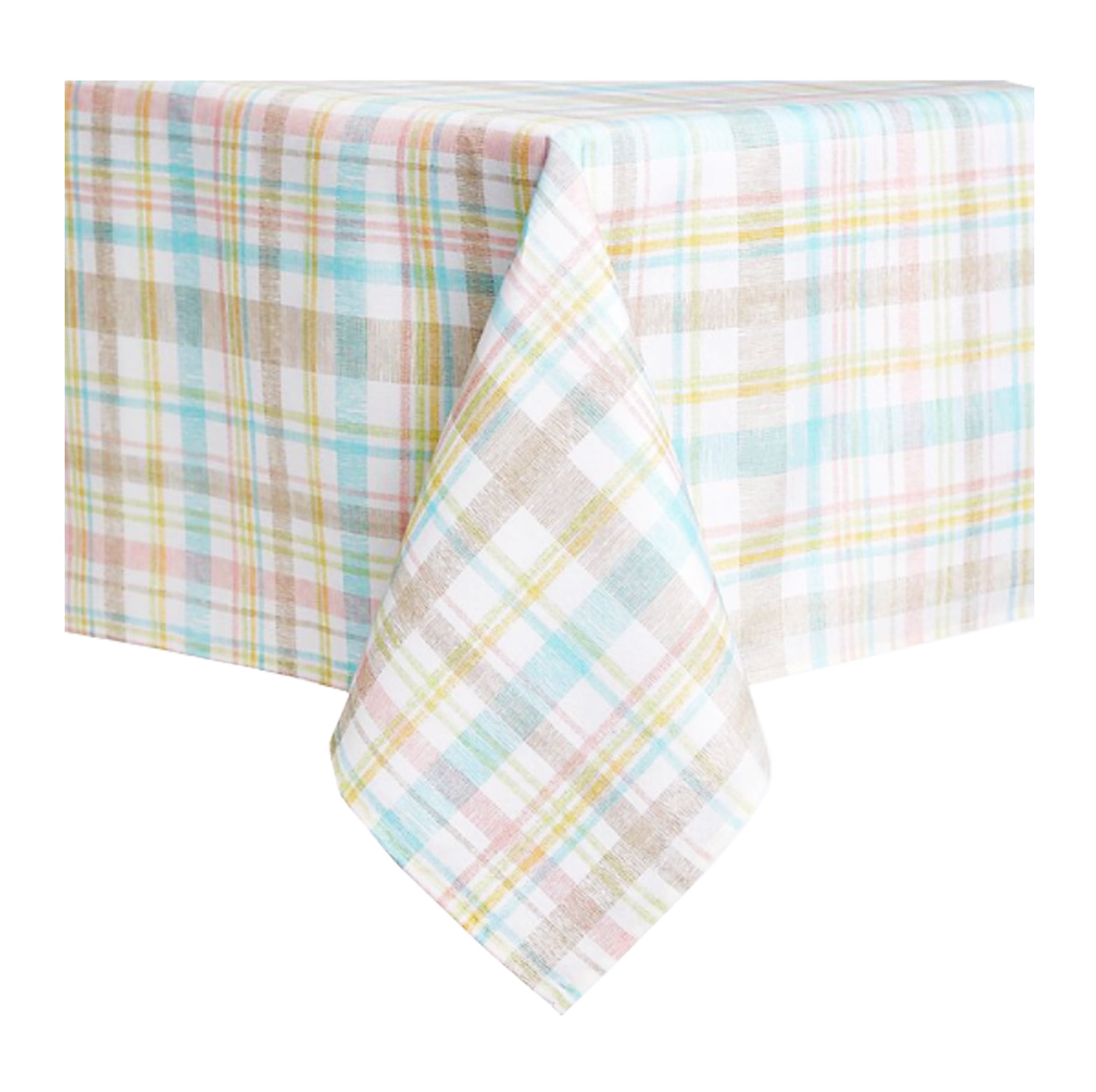Spring Medley Pastel Plaid Cotton Rich Tablecloth 60x120 Oblong ...