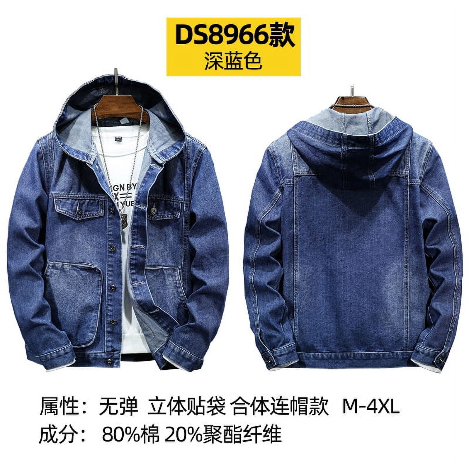 Spring Men‘s Hooded Denim Jacket Casual Fashion Sport Denim Jacket LYH ...