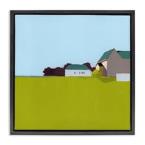 Purple Fields & Cows Black Framed Floater Canvas Wall Art, design by ...