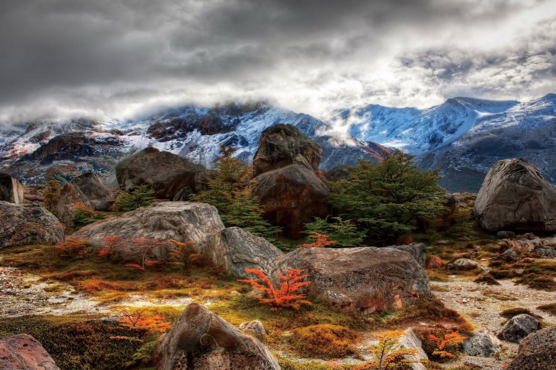Spring Natural Scenery Backdrop Mountains Green Grass Jungle Clound ...