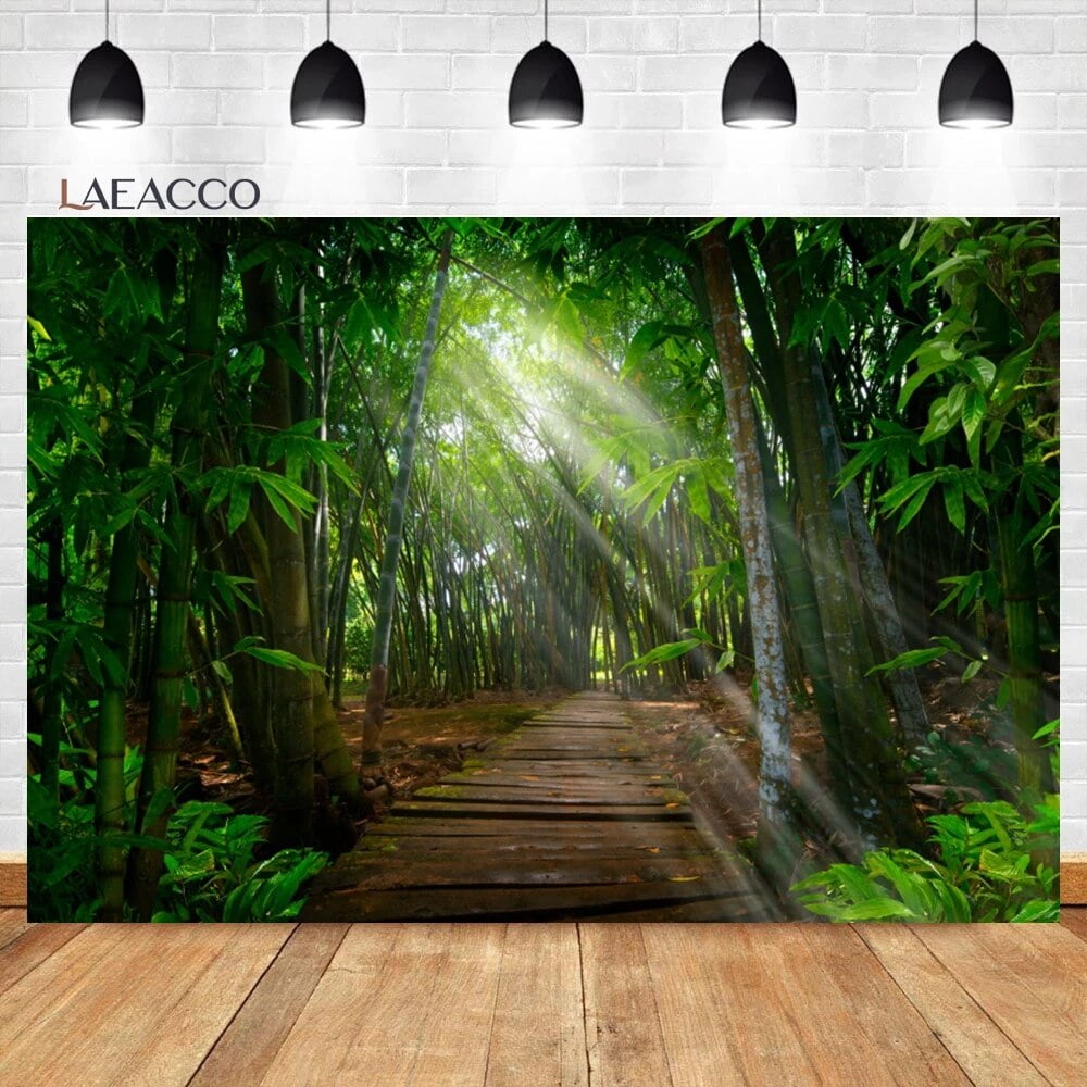 Spring Natural Scenery Backdrop Mountains Trees Green Grass Jungle ...