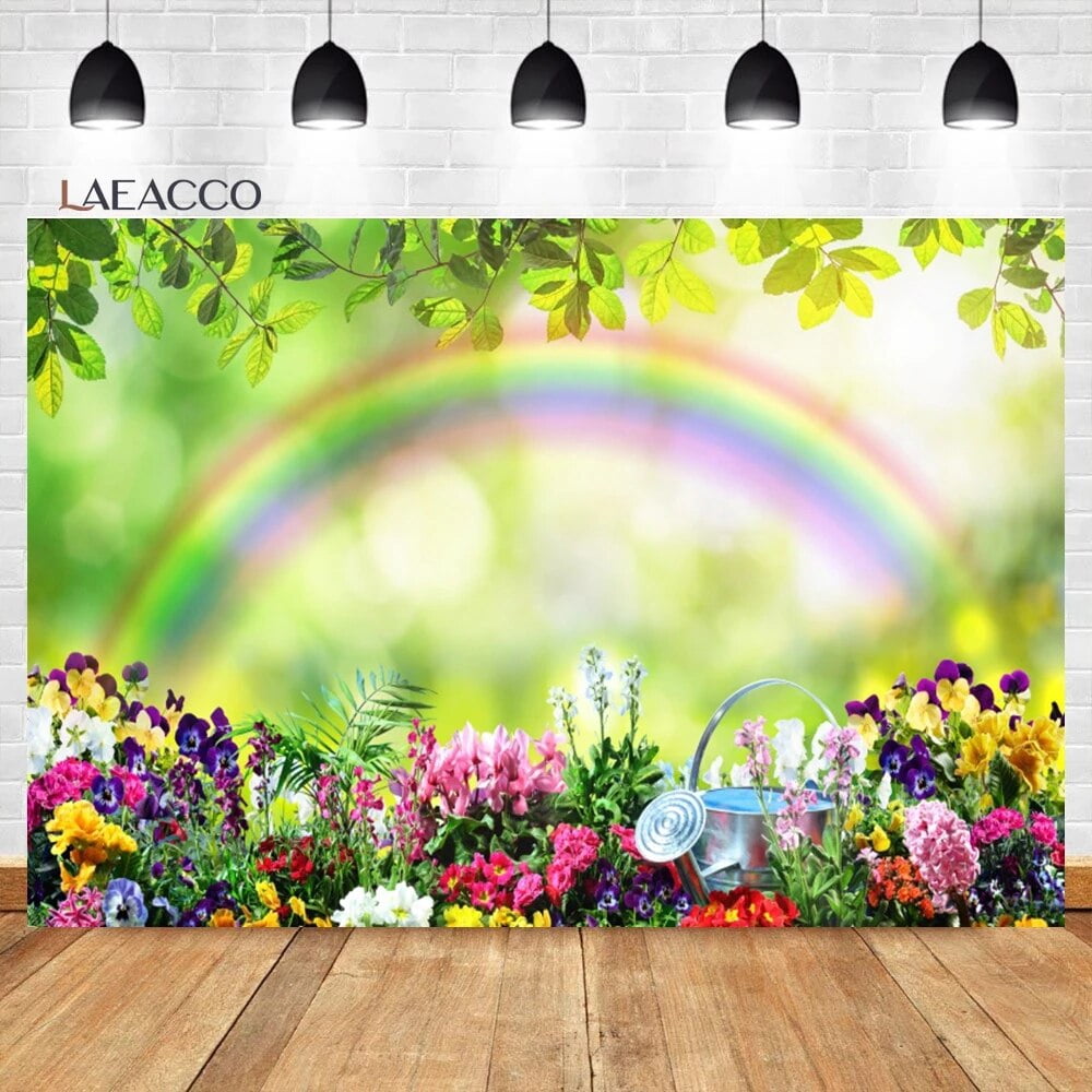 Spring Natural Scenery Backdrop Mountains Trees Green Grass Jungle ...