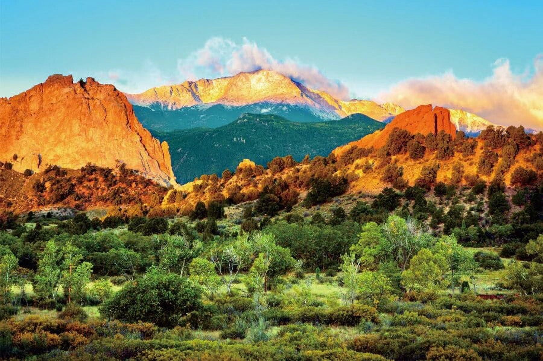 Spring Natural Scenery Backdrop Mountains Trees Green Grass Jungle ...