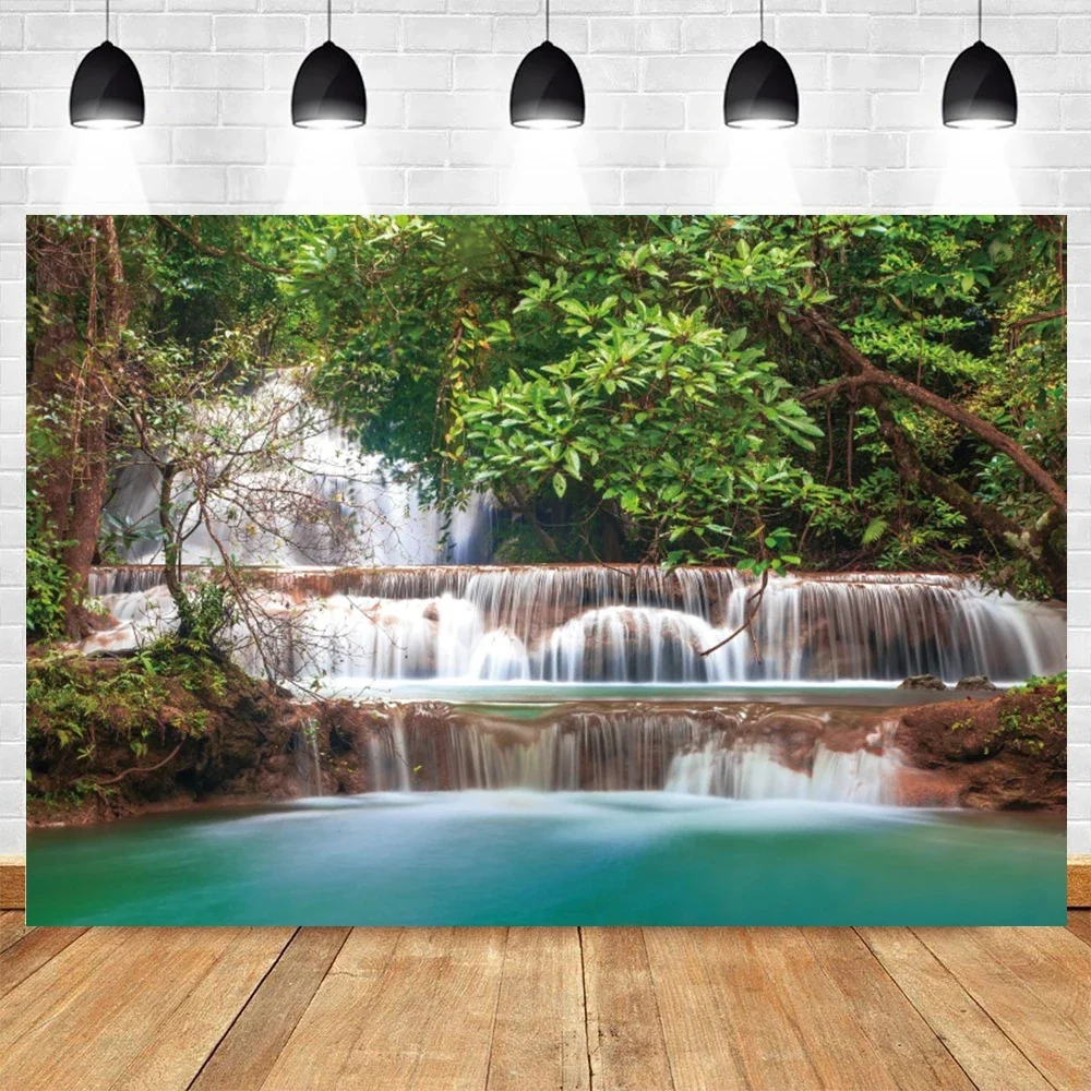 Spring Natural Scenery Backdrop for Photography Waterfall Mountain ...
