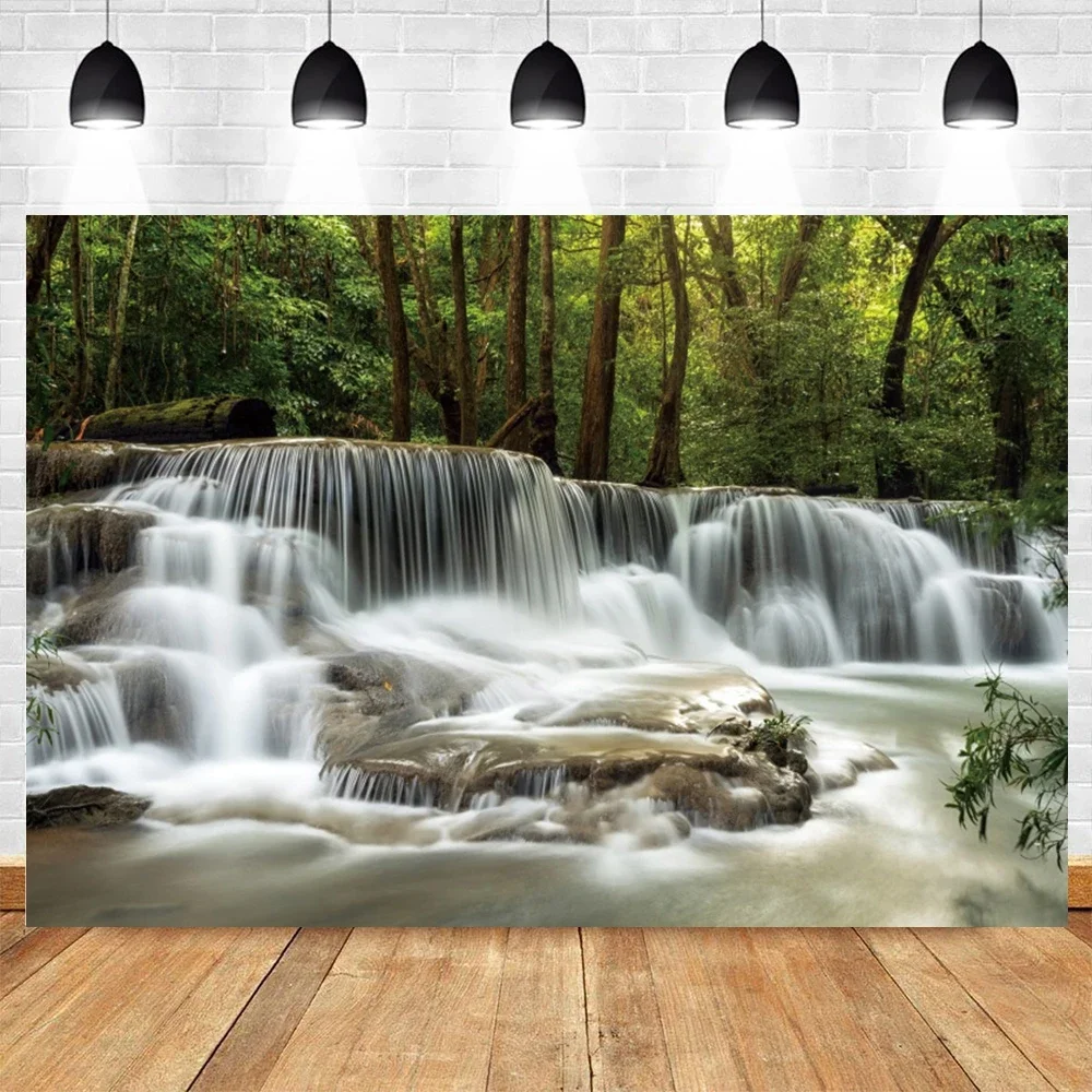 Spring Natural Scenery Backdrop for Photography Waterfall Mountain ...