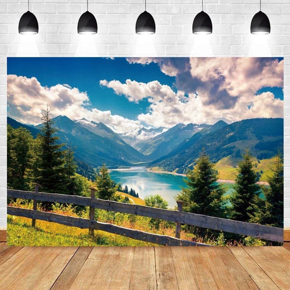 Spring Natural Scenery Backdrop for Photography Waterfall Mountain ...