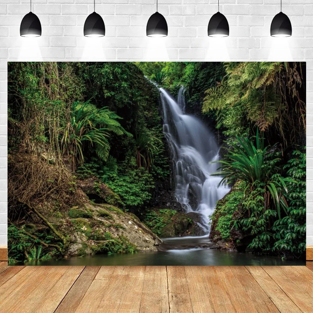 Spring Natural Scenery Backdrop for Photography Waterfall Mountain ...