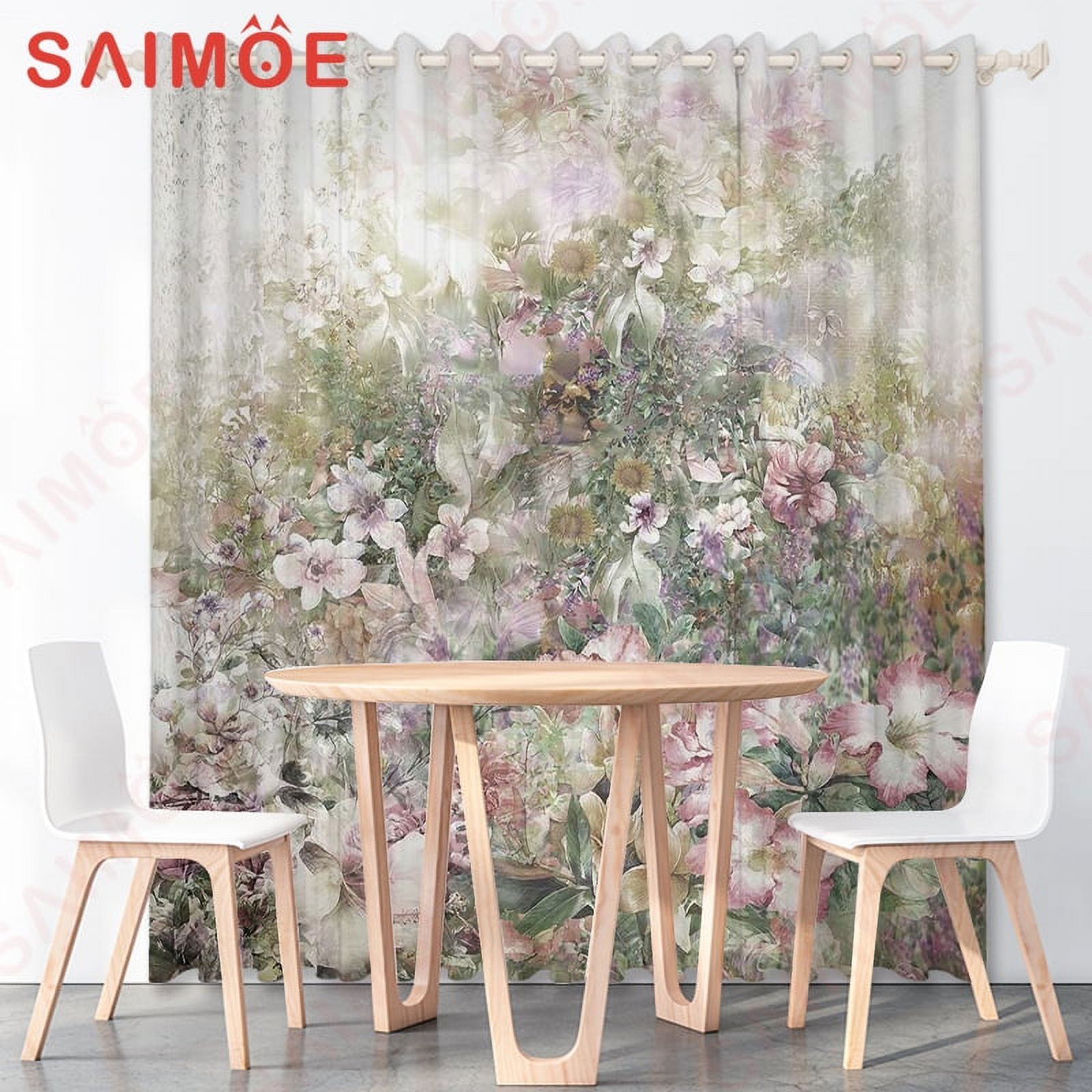 Spring Natural Scenery Classic Curtain Flower Green Leafy Plant Thin ...