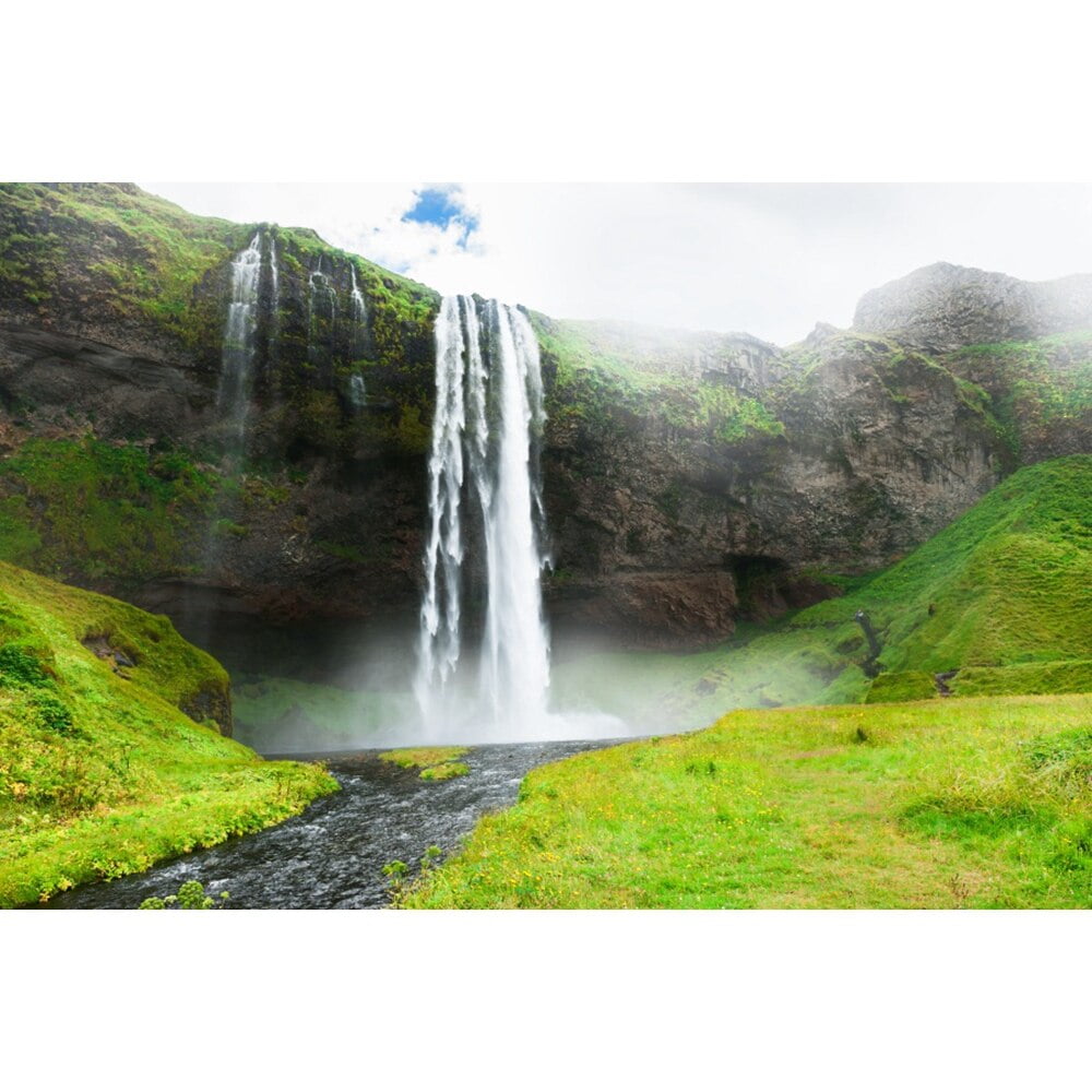 Spring Natural Scenery Photocall Forest Waterfall Landscape ...