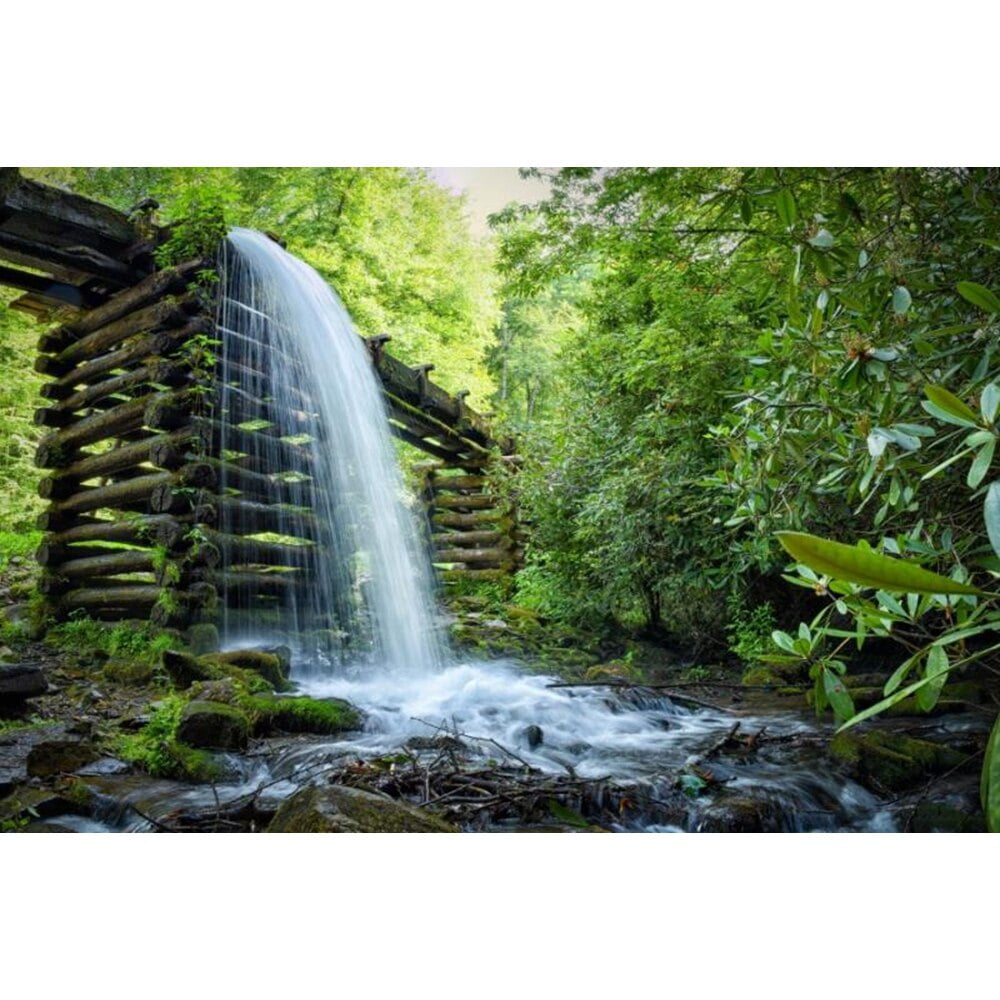 Spring Natural Scenery Photocall Forest Waterfall Landscape ...