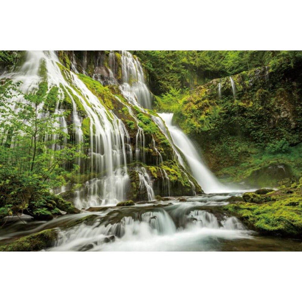 Spring Natural Scenery Photocall Forest Waterfall Landscape ...