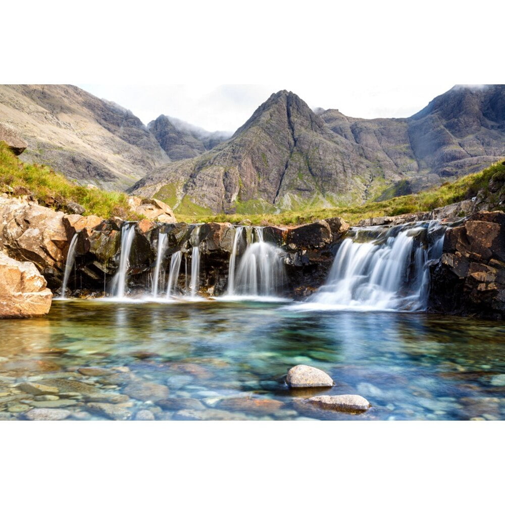 Spring Natural Scenery Photocall Forest Waterfall Landscape ...