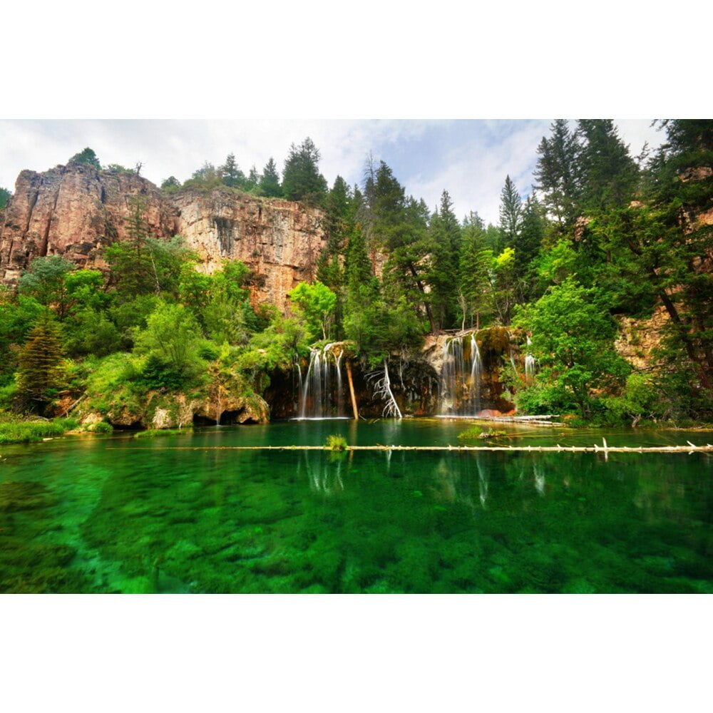 Spring Natural Scenery Photocall Forest Waterfall Landscape ...