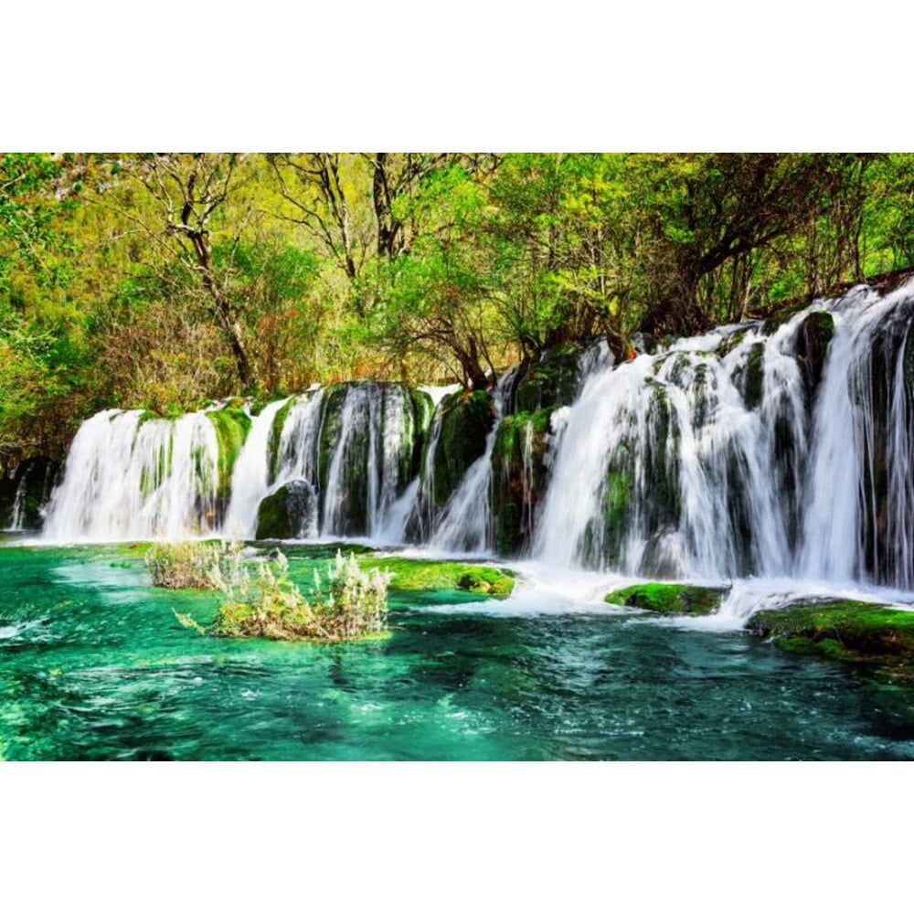Spring Natural Scenery Photocall Forest Waterfall Landscape ...