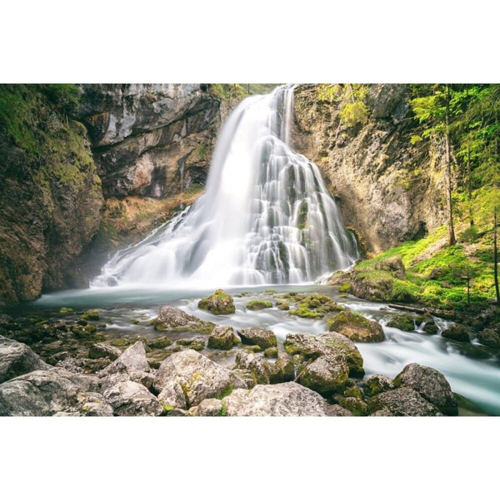 Spring Natural Scenery Photocall Forest Waterfall Landscape ...