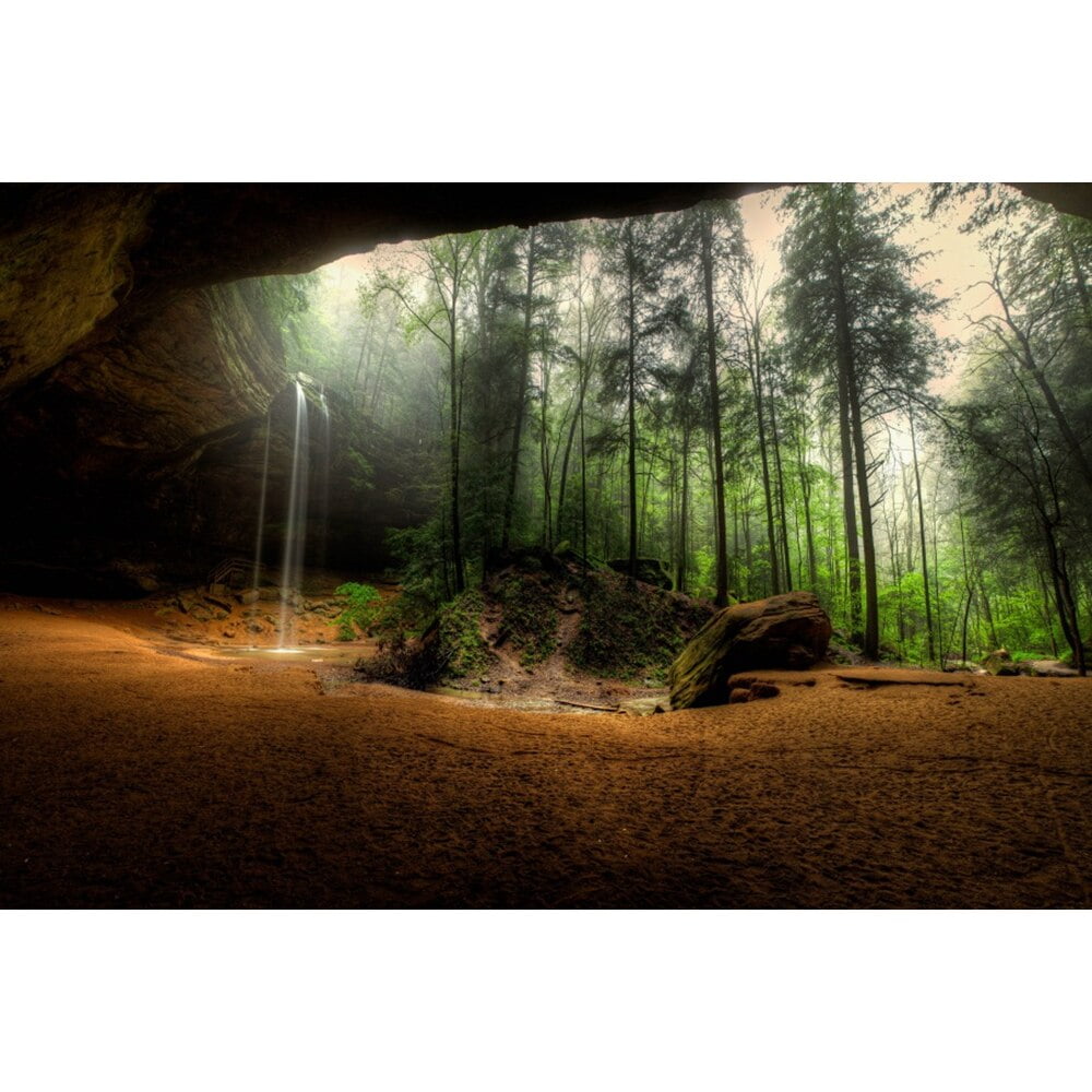 Spring Natural Scenery Photocall Forest Waterfall Landscape ...