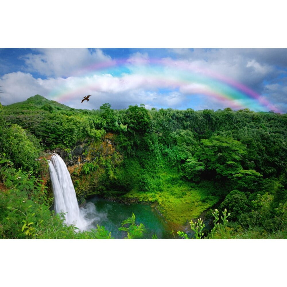 Spring Natural Scenery Photocall Forest Waterfall Landscape ...