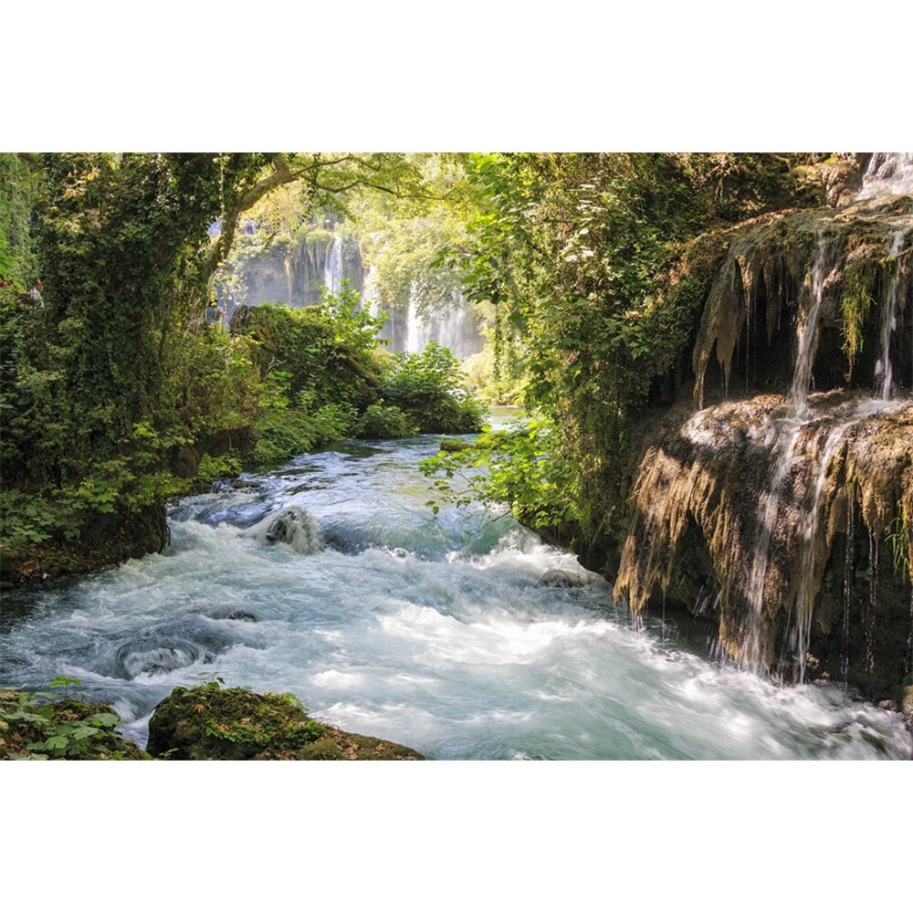 Spring Natural Scenery Photocall Forest Waterfall Landscape ...