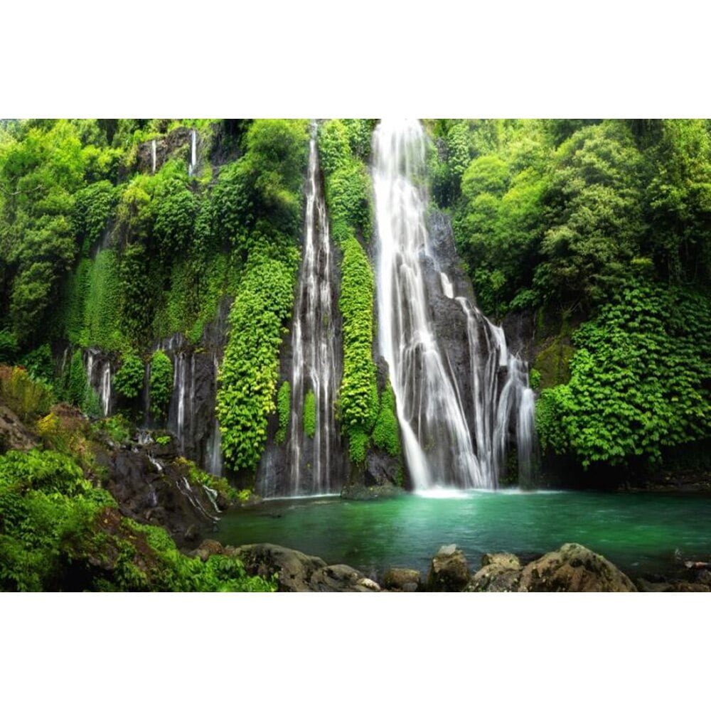 Spring Natural Scenery Photocall Forest Waterfall Landscape ...
