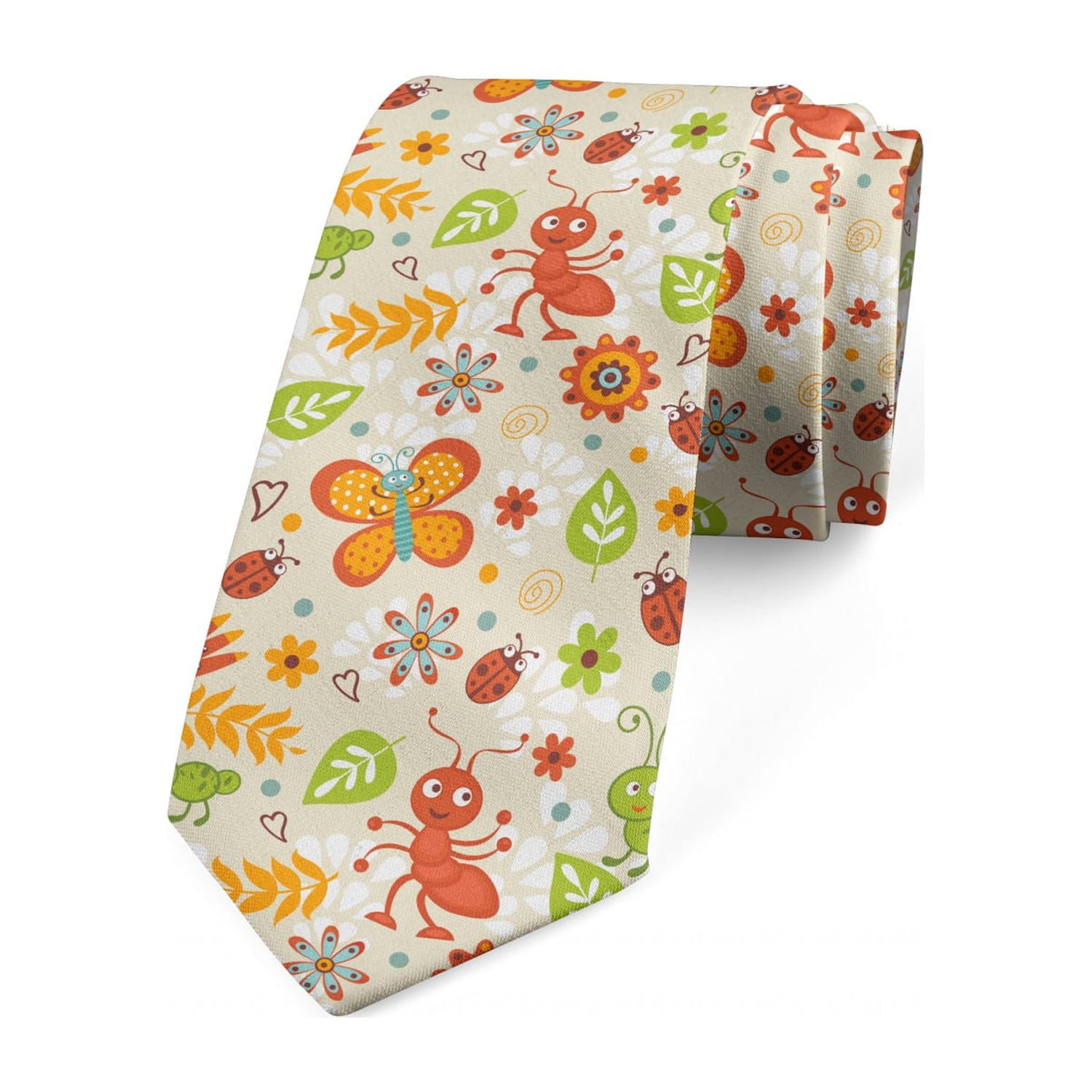 Spring Necktie, Jolly Cartoon Ant Flower, Dress Tie, 3.7", Multicolor ...