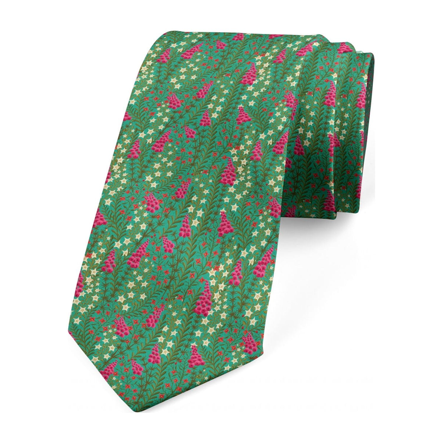 Spring Necktie, Small Garden Flowers Leaves, Dress Tie, 3.7 ...