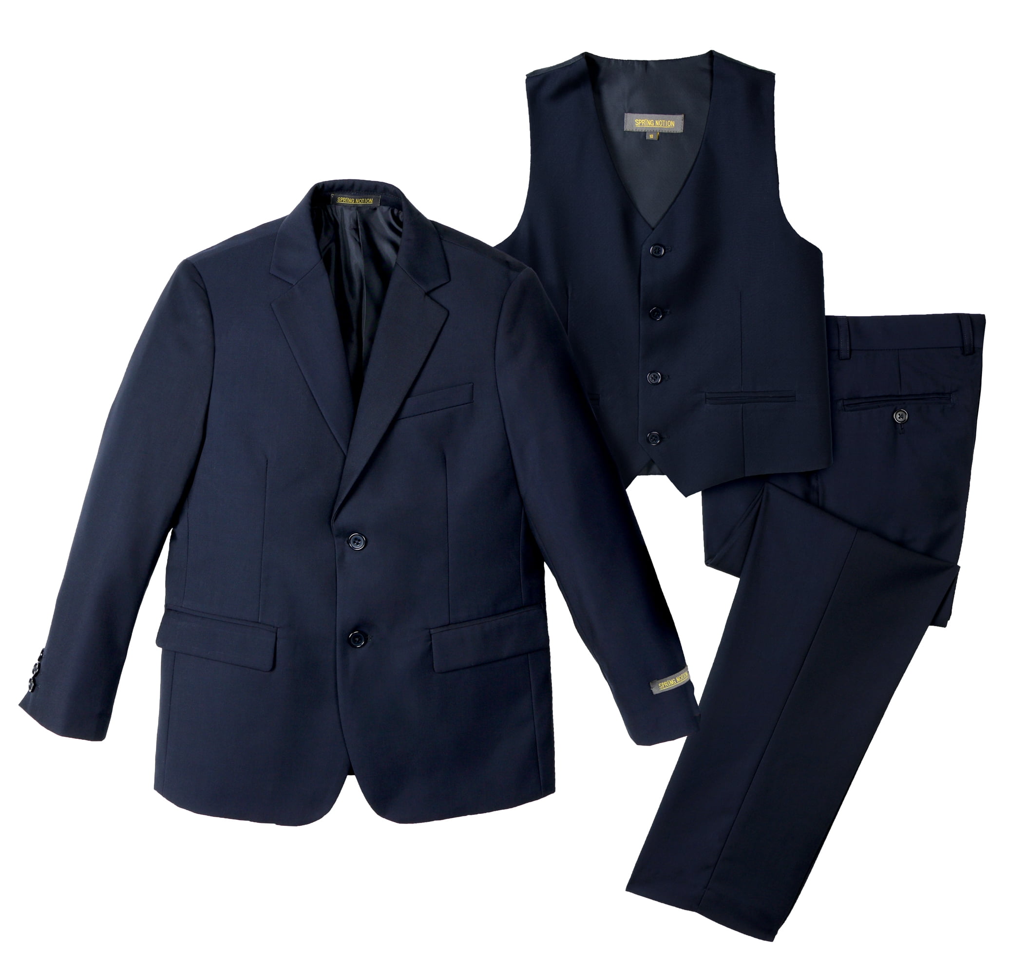 Spring Notion Big Boys' Two-Button Suit Set 4T 3-Piece Navy - Walmart.com