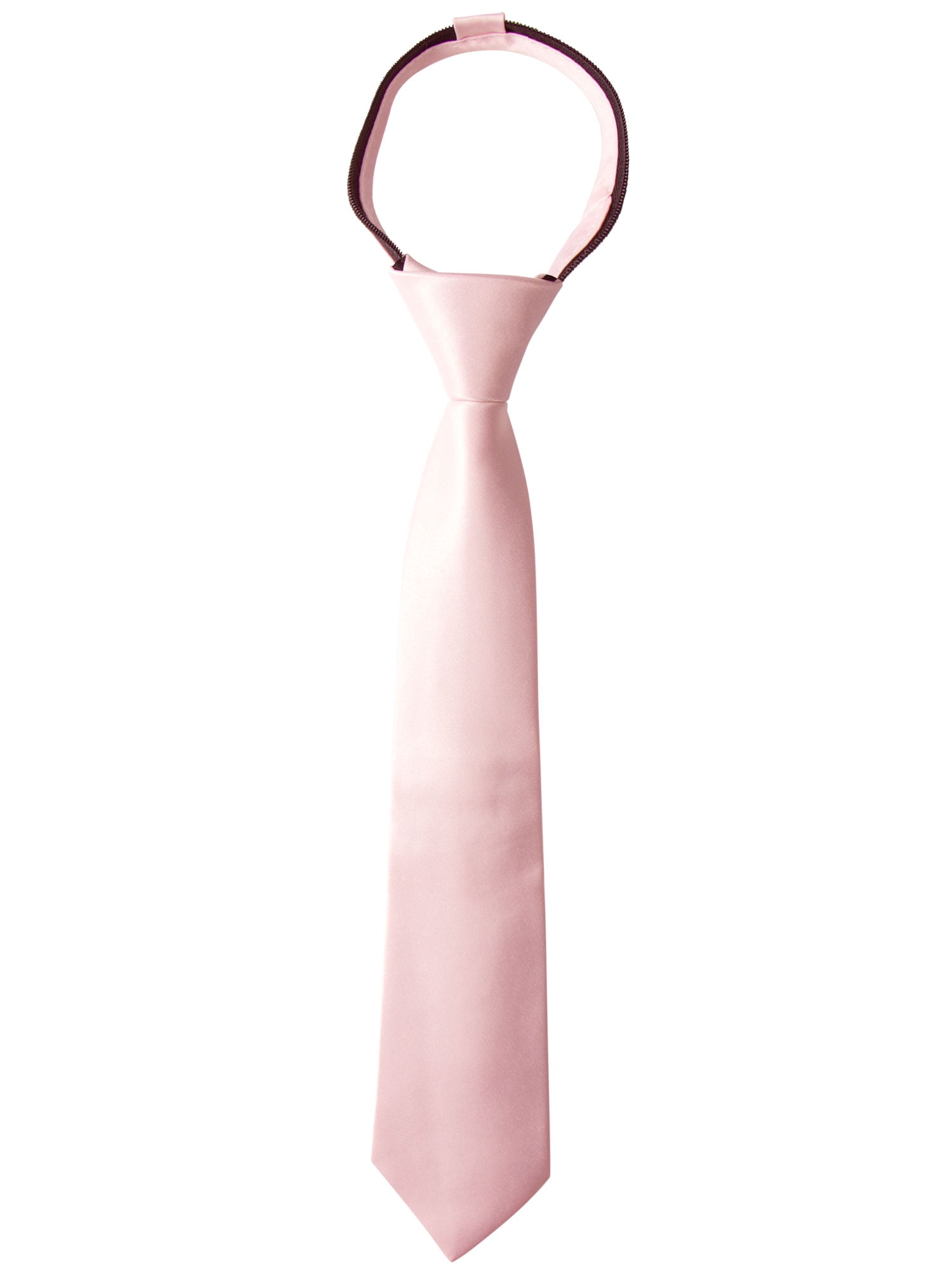 Spring Notion Boy's Solid Color Satin Zipper Tie with Gift Box ...