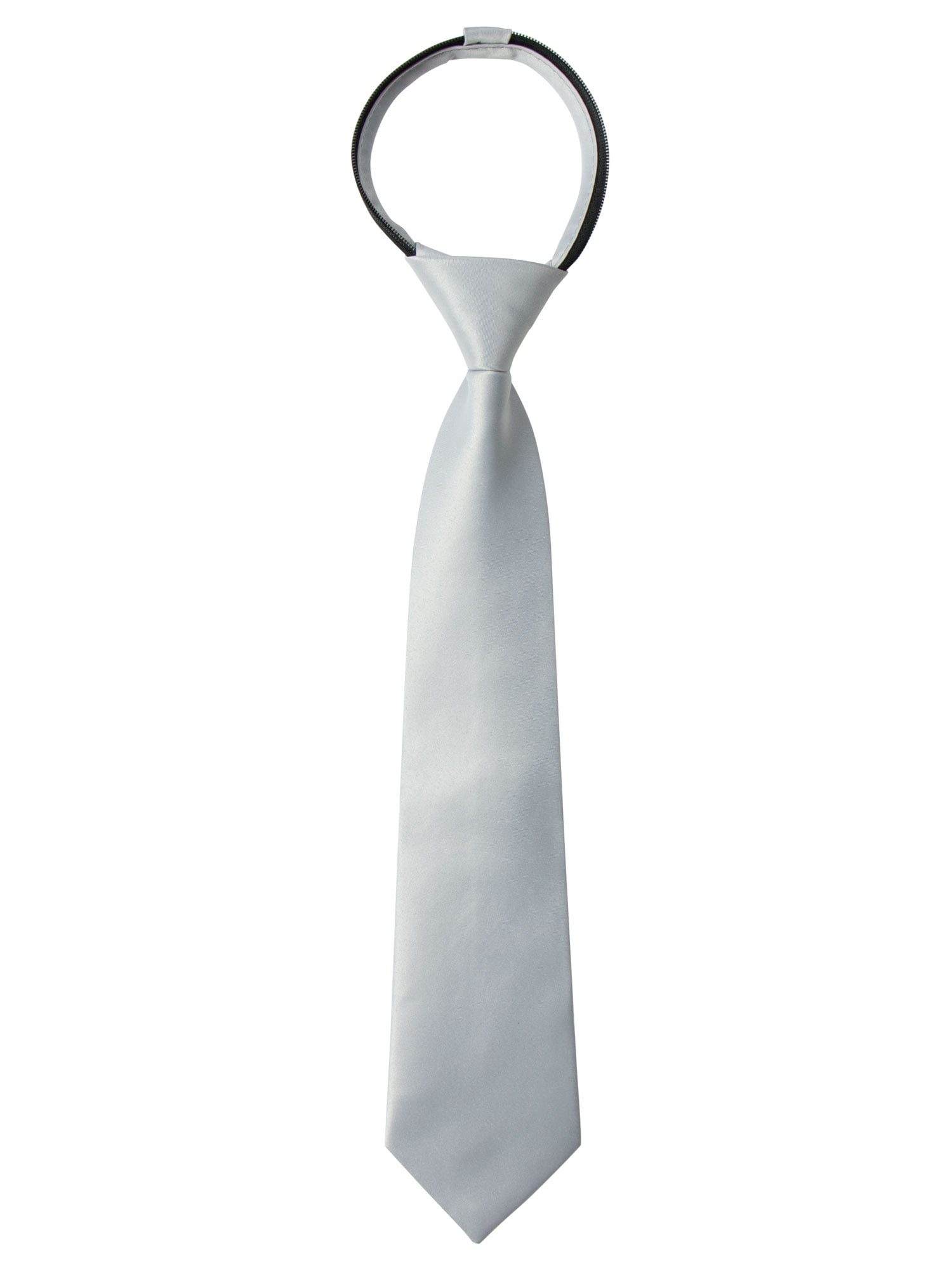 Spring Notion Boy's Solid Color Satin Zipper Tie with Gift Box ...