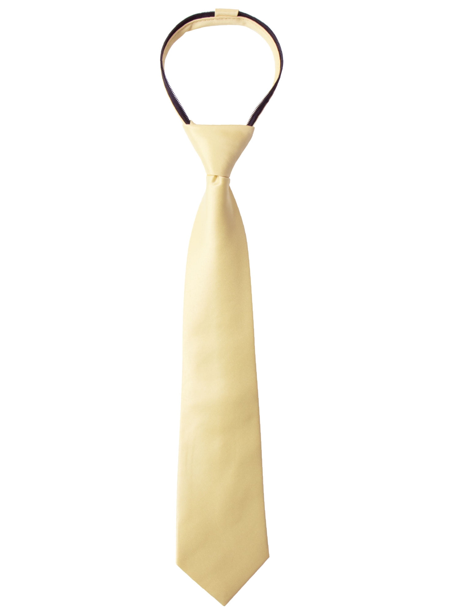 Spring Notion Boy's Solid Color Satin Zipper Tie - Walmart.com