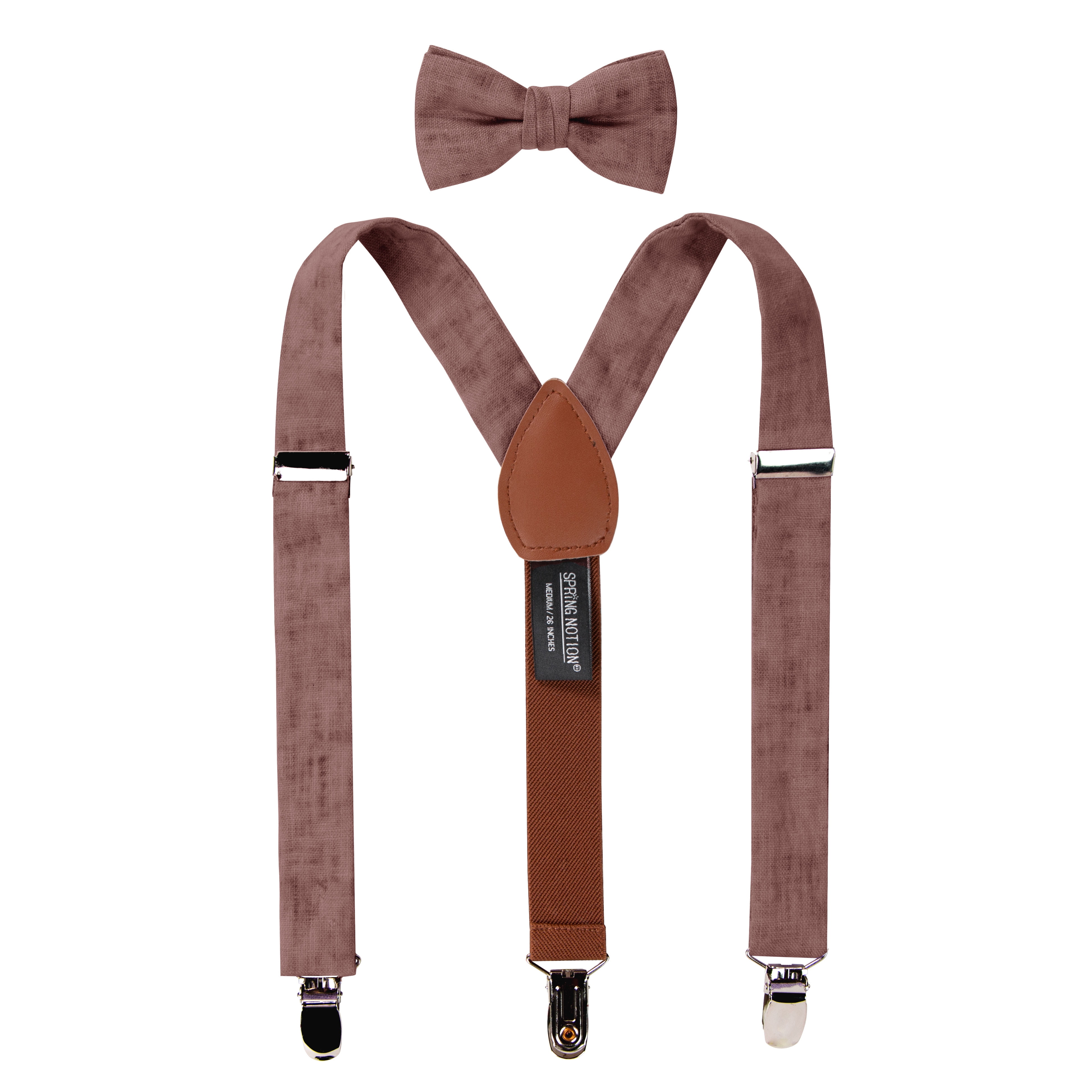 Spring Notion Boys' Mottled Linen Suspenders and Bow Tie Set - Walmart.com