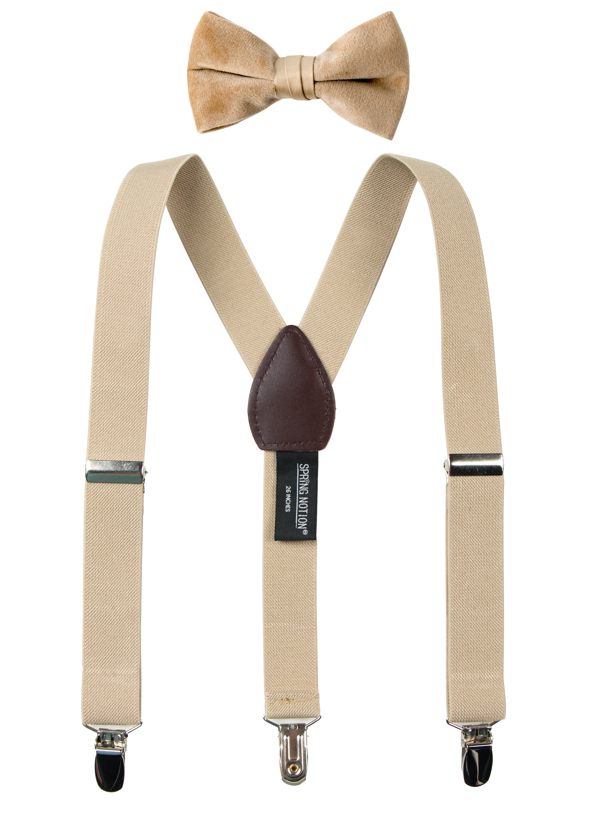 Spring Notion Boys' Suspender and Velvet Bow Tie Set - Walmart.com