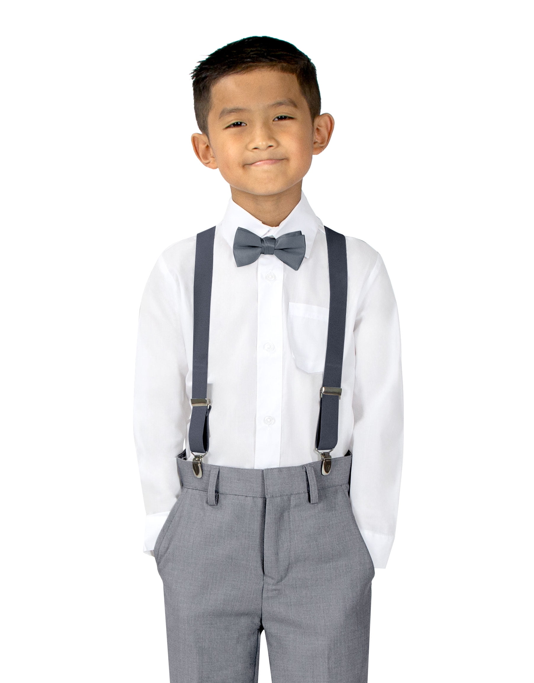 Spring Notion Boys' Suspenders and Solid Color Bowtie Set - Walmart.com