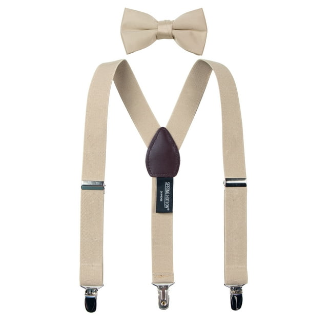 Spring Notion Men's Polyester Suspenders and Bowtie Set Adjustable ...