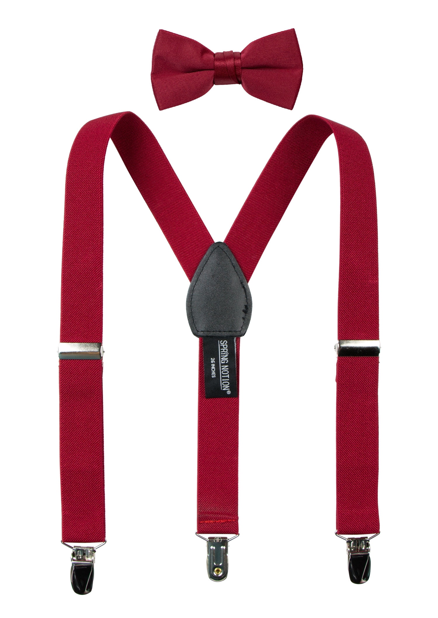 Spring Notion Boys' Suspenders and Solid Color Bowtie Set - Walmart.com