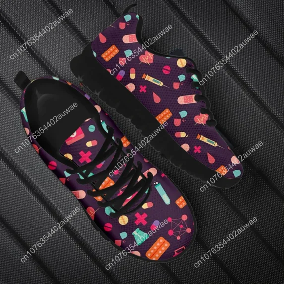 Spring Nurse Flat Shoes Women Cute Cartoon Nurses Printed Women's ...