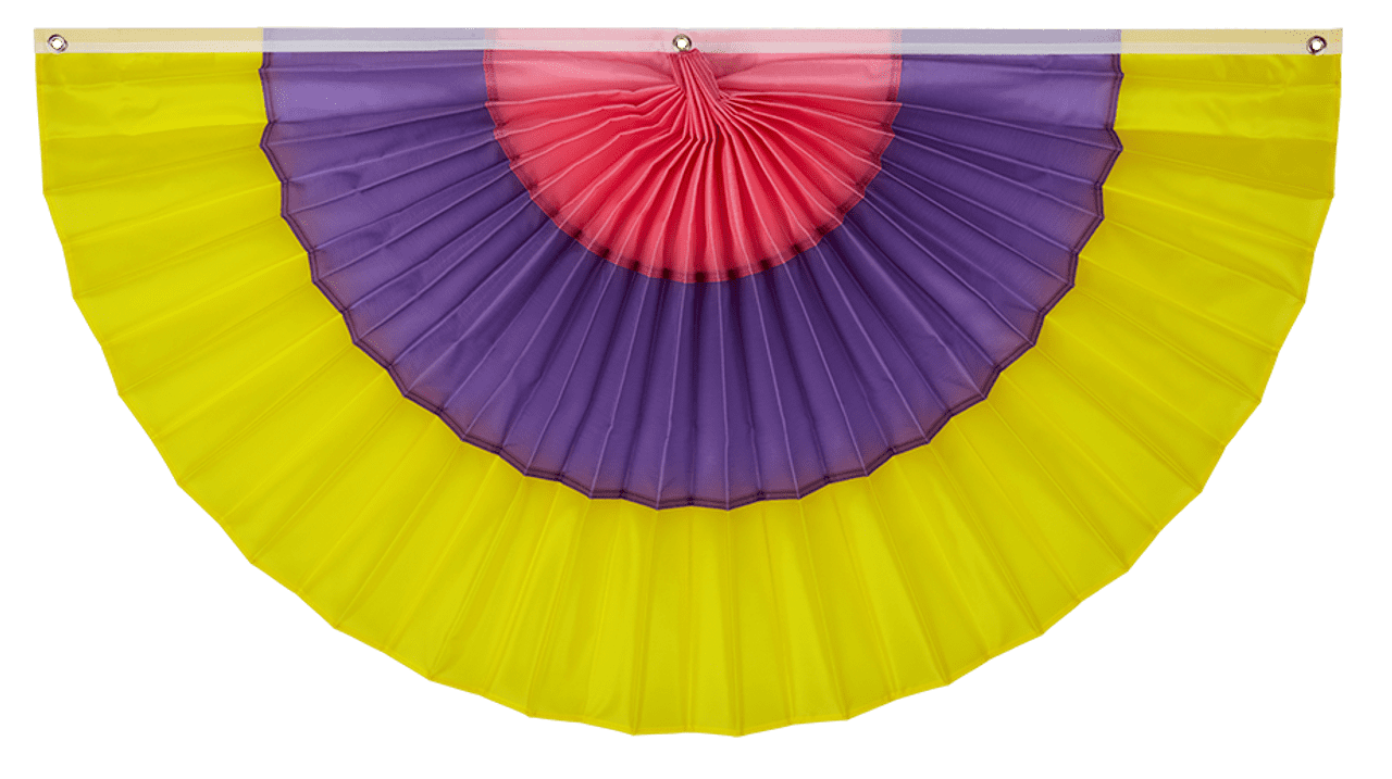 Spring Nylon Pleated Fans by Old Glory Bunting. 2' x 4' Fully Sewn ...